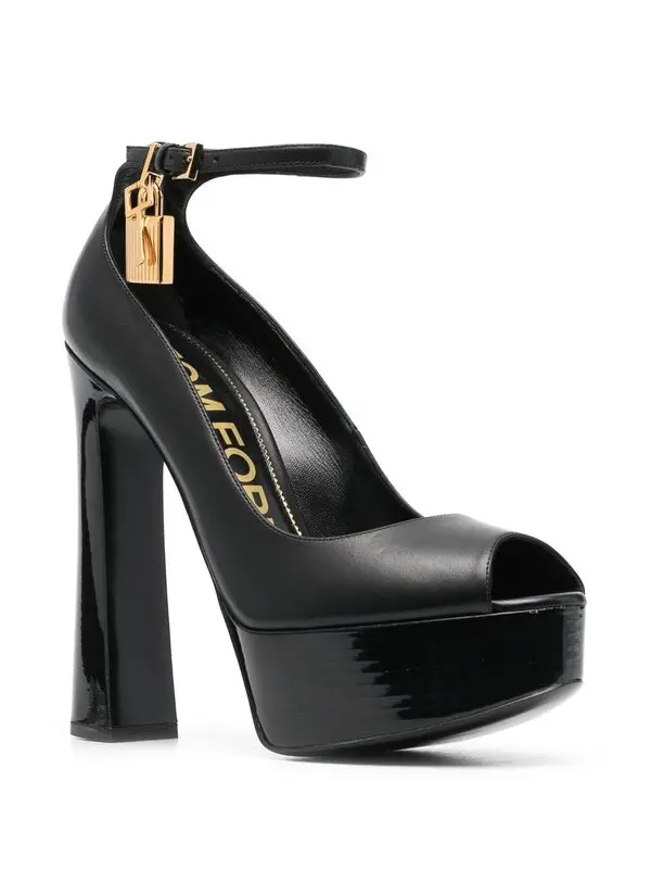 TOM FORD Padlock Charm Platform Pumps - Black