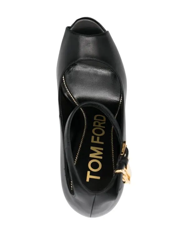 TOM FORD Padlock Charm Platform Pumps - Black