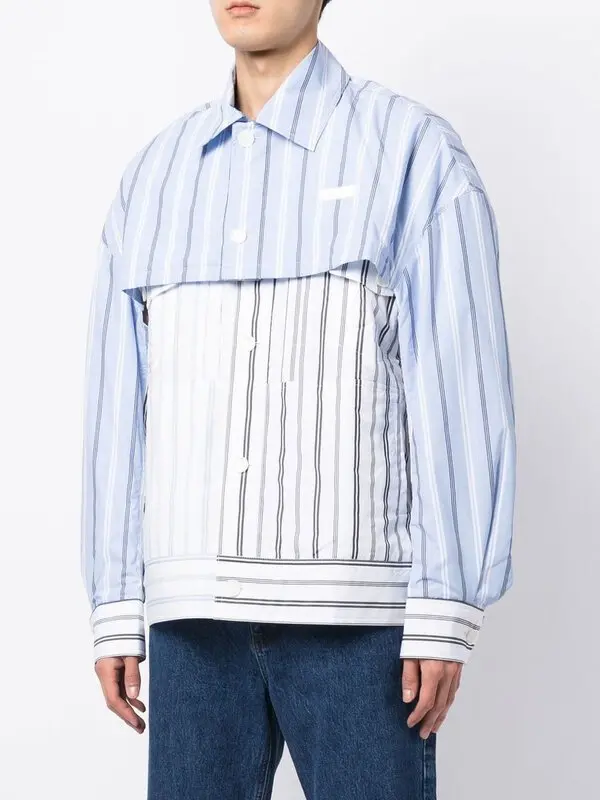FENG CHEN WANG Layered Striped Jacket
