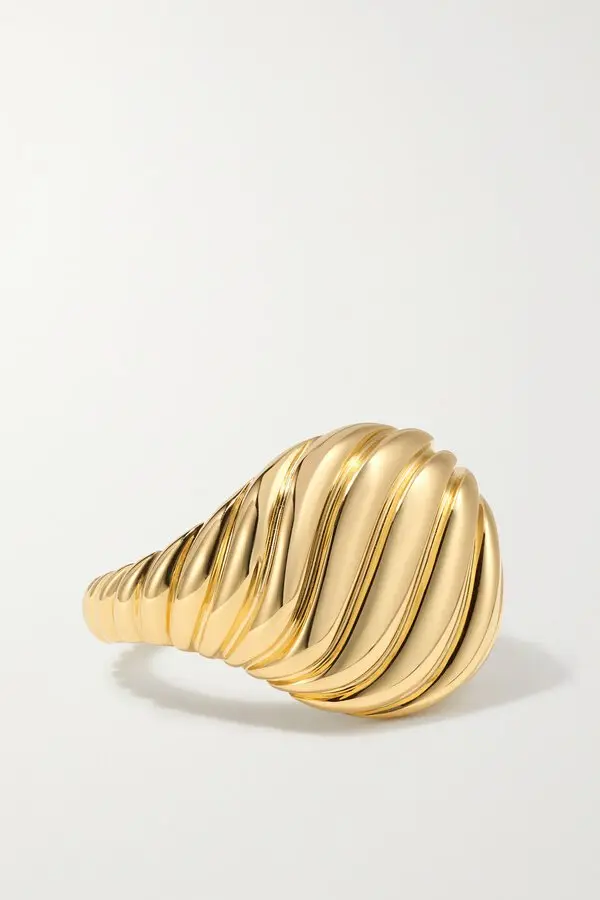 David Yurman Cable 18-karat Signet Ring - Gold