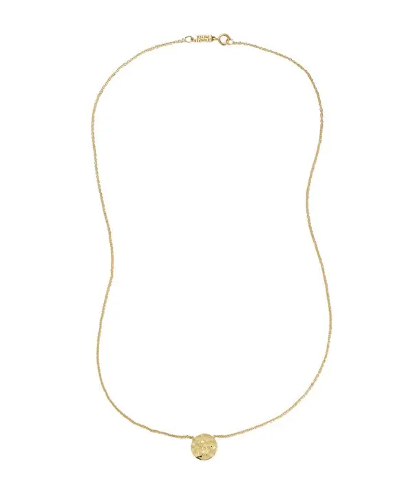 JENNIFER MEYER Mini Hammered Disc 18-karat Necklace - Gold