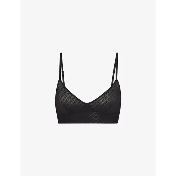 SKIMS Logo Mesh Skimpy Stretch-mesh Bra
