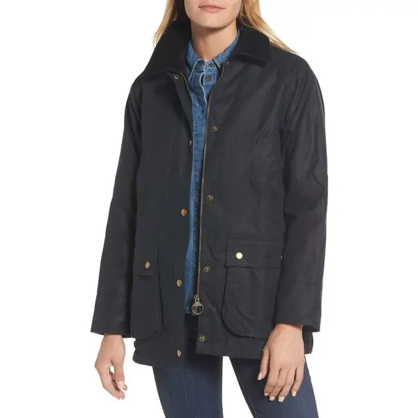 Barbour Acorn Waxed Cotton Jacket - Navy