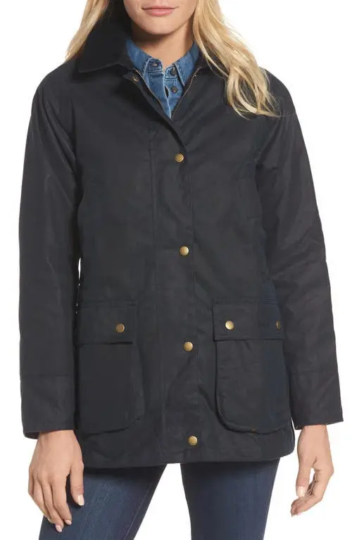 Barbour Acorn Waxed Cotton Jacket - Navy