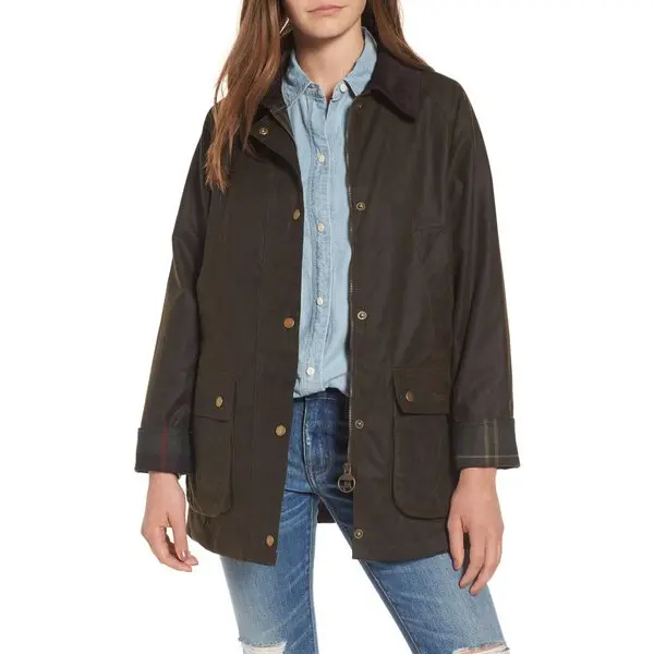 Barbour Acorn Waxed Cotton Jacket - Olive