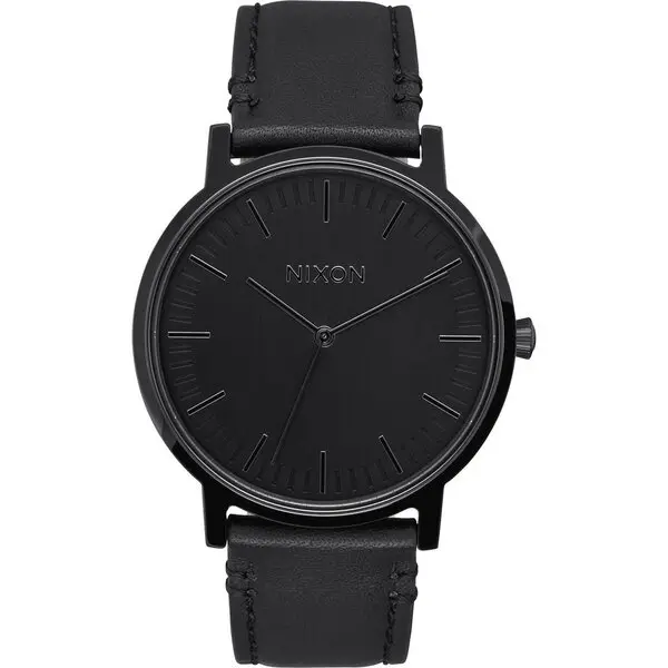 Nixon Porter Round Strap Watch - Black