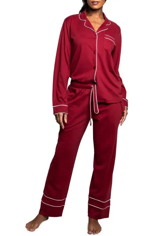PETITE PLUME Luxe Pima Cotton Pajamas - Bordeaux