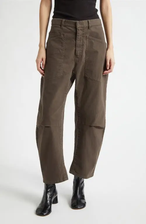 NILI LOTAN Shon Stretch Cotton Pants - Dark Walnut