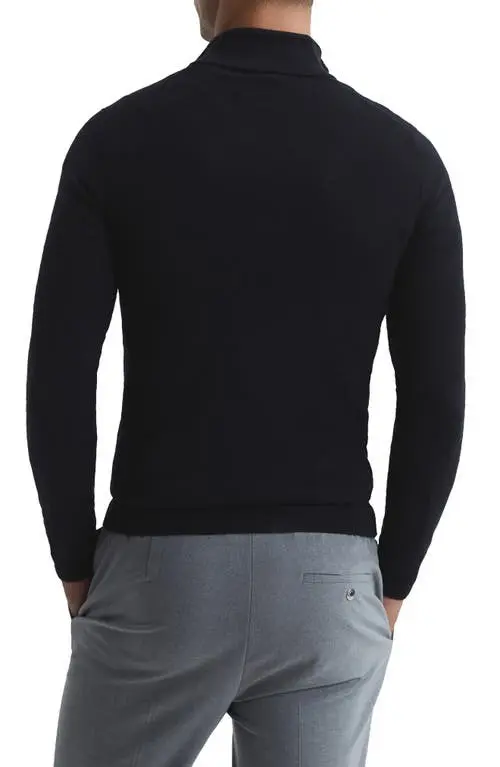 REISS Quarter Zip Wool Sweater - Navy