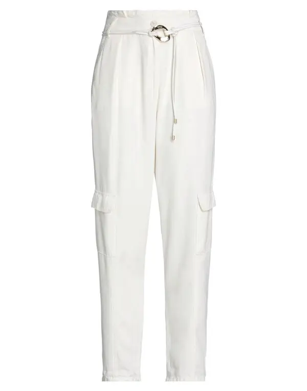 Patrizia Pepe Tapered Lyocell Pants - White