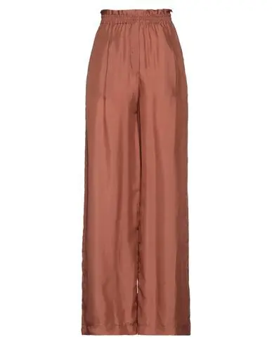 SOLOTRE Wide Leg Pants - Brown