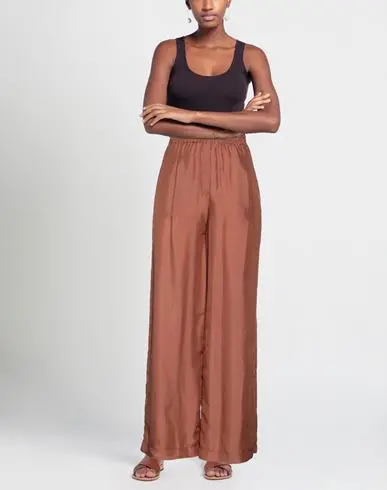 SOLOTRE Wide Leg Pants - Brown