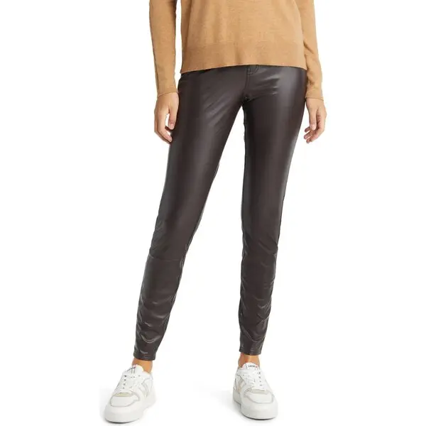 Hue Faux Leather Leggings - Espresso