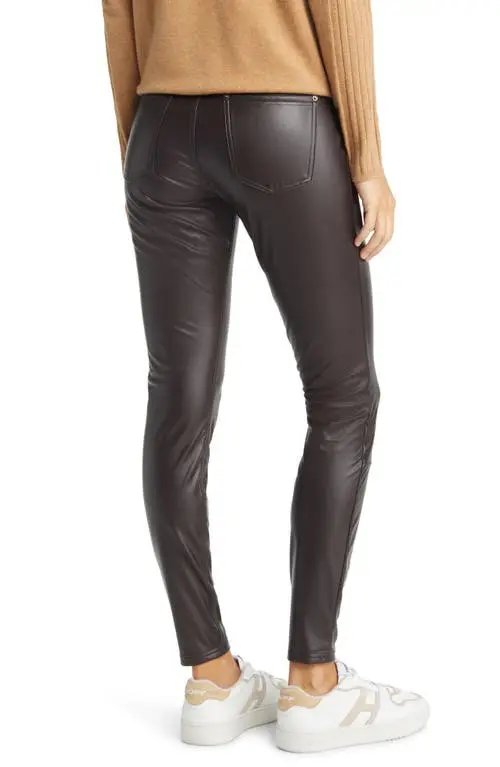 Hue Faux Leather Leggings - Espresso