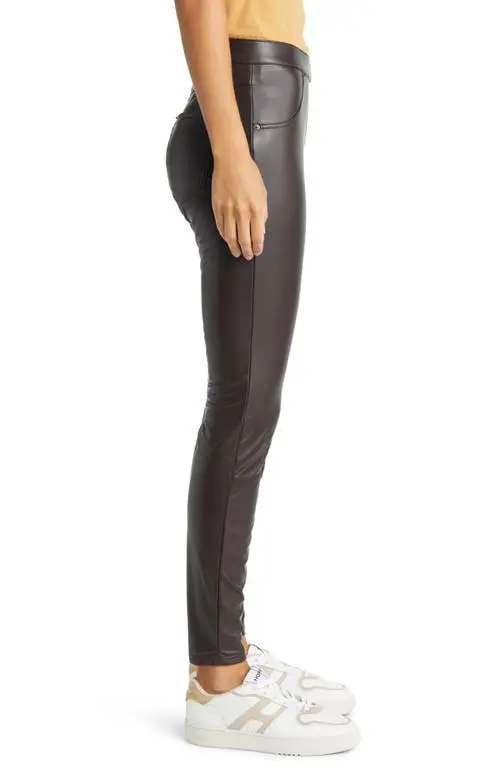 Hue Faux Leather Leggings - Espresso
