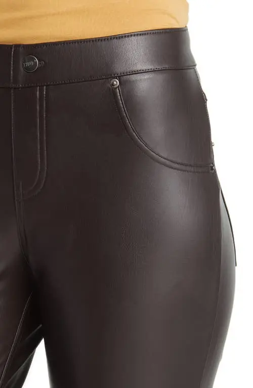 Hue Faux Leather Leggings - Espresso