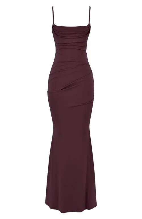 House Of Cb Milena Jersey Corset Maxi Dress - Dark Cherry