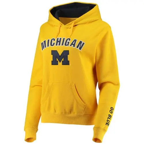 COLOSSEUM Michigan Wolverines Arch & Logo 1 Pullover Hoodie
