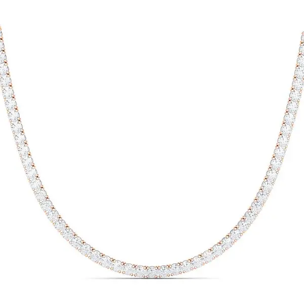 HAUTECARAT Lab Created Diamond Tennis Necklace - 18k Rose Gold