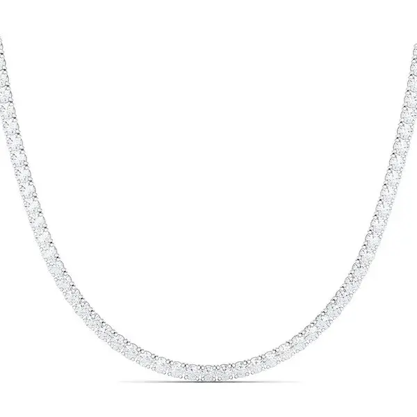 HAUTECARAT Lab Created Diamond Tennis Necklace - 18k White Gold