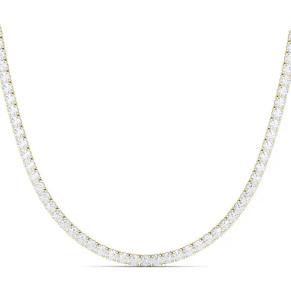 HAUTECARAT Lab Created Diamond Tennis Necklace - 18k Yellow Gold
