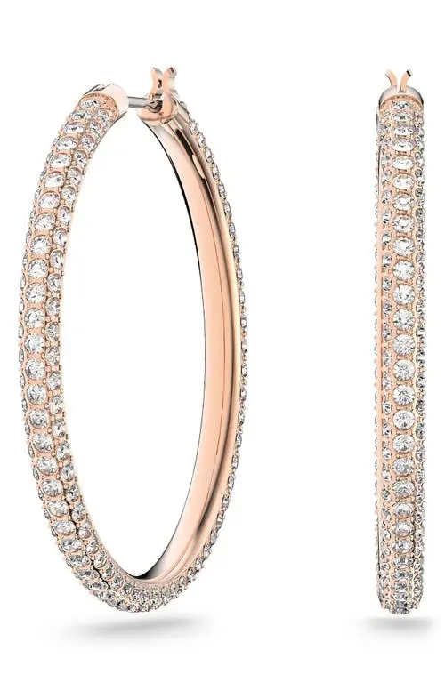 SWAROVSKI Dextera Pavé Hoop Earrings - Rose Gold
