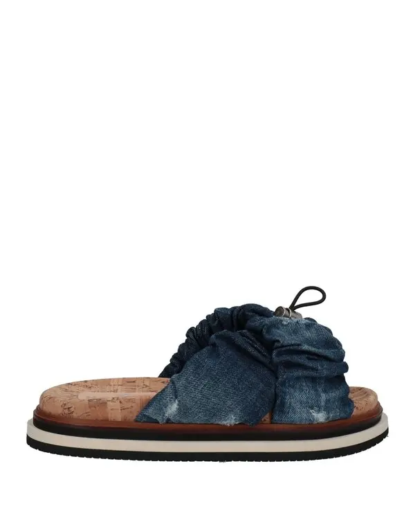 Hogan Denim Slide Sandals