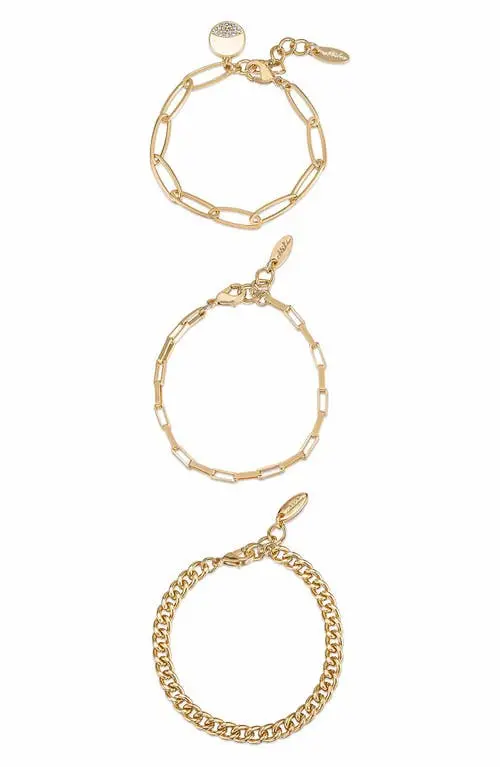 Ettika Set Of 3 Chain Link Bracelets - Gold