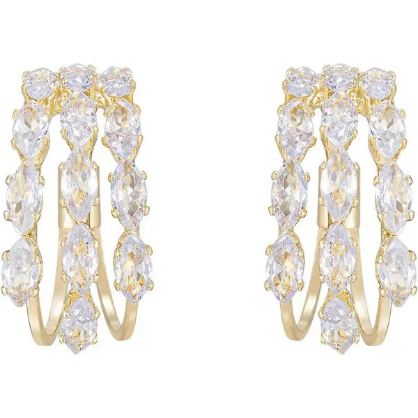 Ettika Crystal Huggie Earrings - Gold