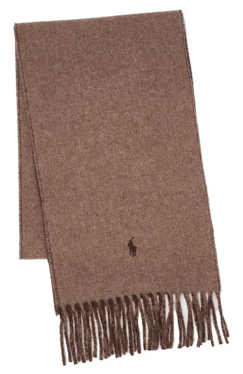 Polo Ralph Lauren Classic Reversible Wool Blend Scarf - Nutmeg/ Brown