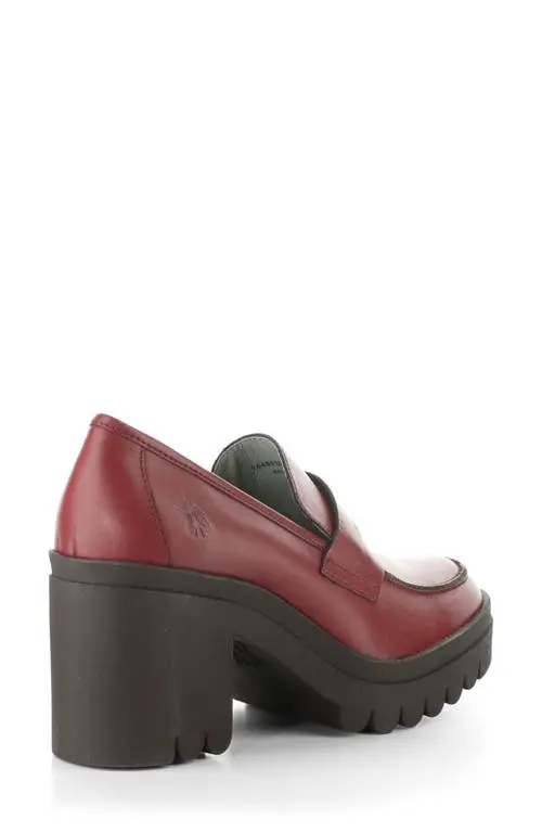 Fly London Toky Platform Loafer - Rust/dark Brown
