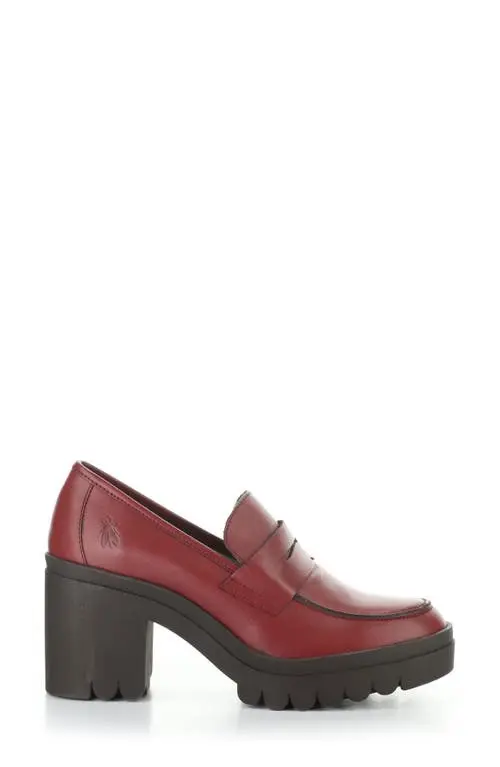 Fly London Toky Platform Loafer - Rust/dark Brown