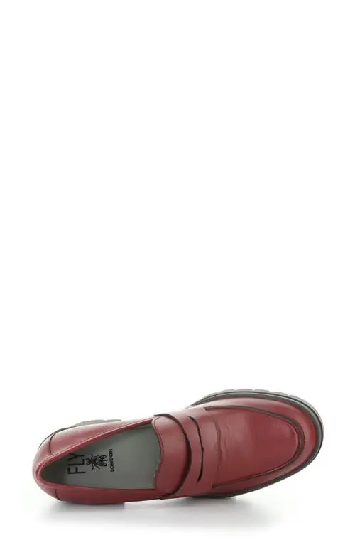 Fly London Toky Platform Loafer - Rust/dark Brown