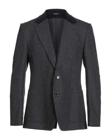 Dolce & Gabbana Single-breasted Striped Flannel Blazer With Velvet Trims
