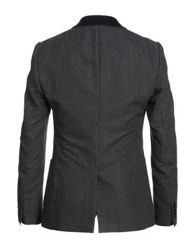 Dolce & Gabbana Single-breasted Striped Flannel Blazer With Velvet Trims