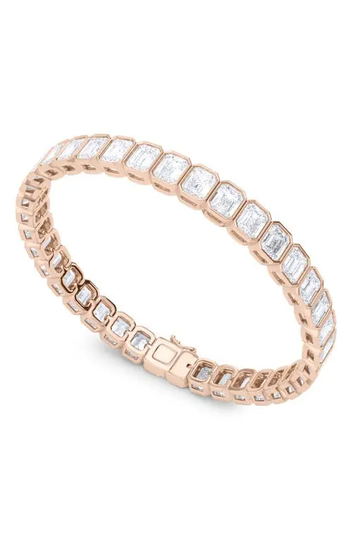 HAUTECARAT Emerald-cut Lab-created Diamond Tennis Bracelet - 18k Rose Gold