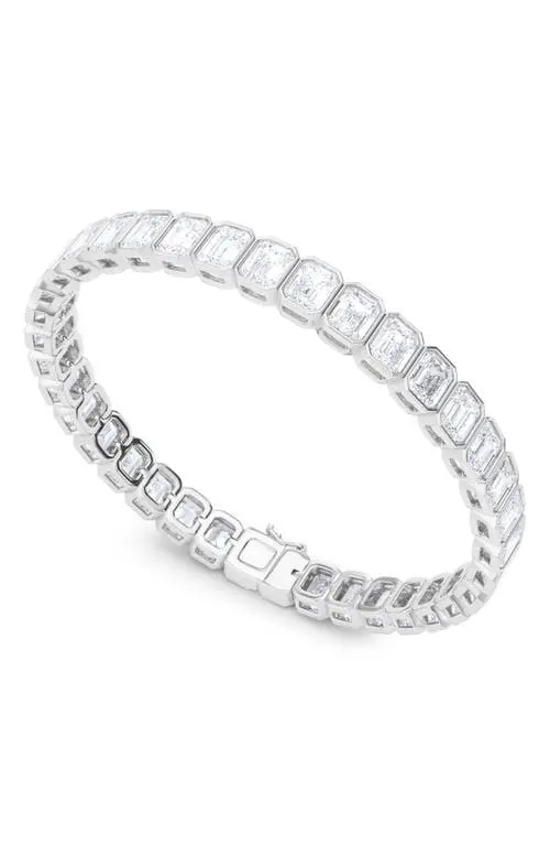 HAUTECARAT Emerald-cut Lab-created Diamond Tennis Bracelet - 18k White Gold