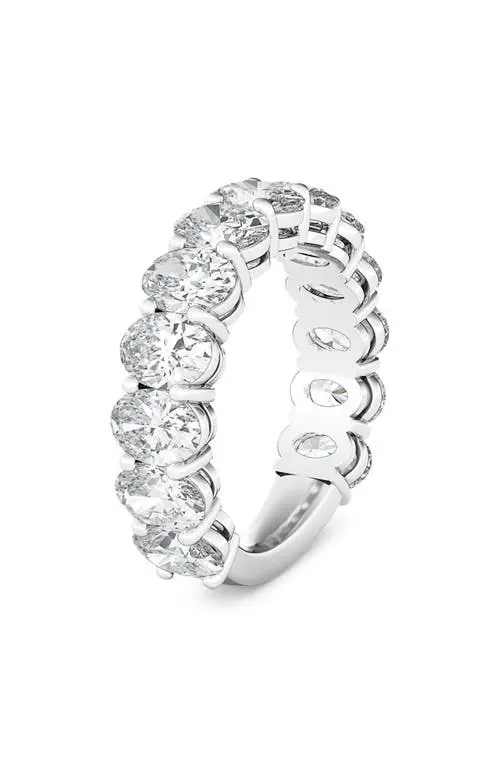 HAUTECARAT 18k Gold 3/4 Oval Cut Lab-created Diamond Eternity Ring - White Gold