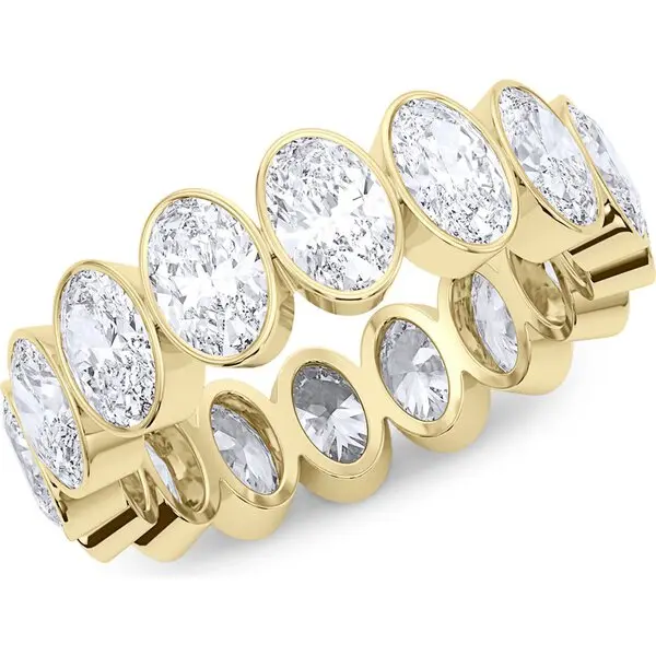 HAUTECARAT Oval Cut Lab-created Diamond Eternity Ring - Yellow Gold