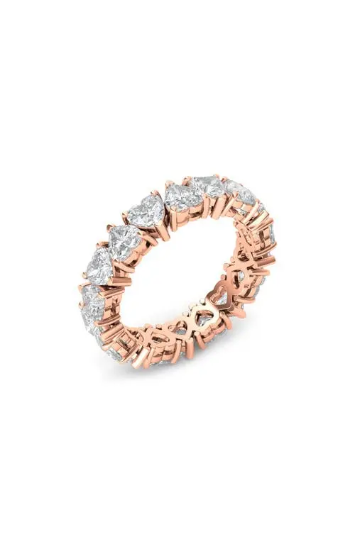 HAUTECARAT Alternating Hearts Lab-created Diamond Eternity Ring - Rose Gold