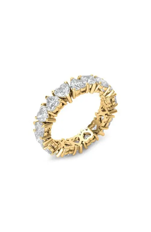 HAUTECARAT Alternating Hearts Lab-created Diamond Eternity Ring - Yellow Gold
