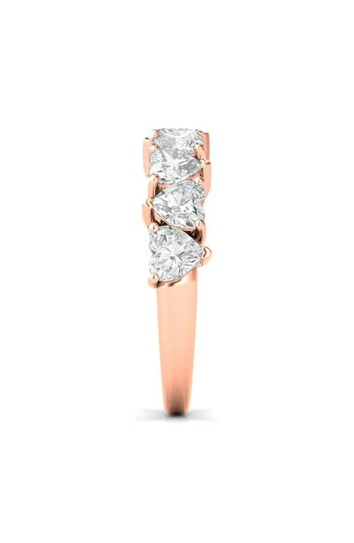 HAUTECARAT Alternating Hearts Lab Created Diamond Eternity Ring - 18k Rose Gold