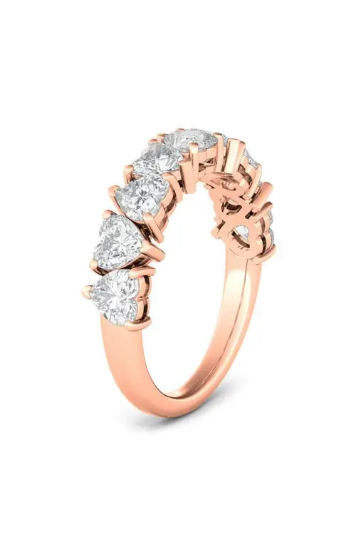 HAUTECARAT Alternating Hearts Lab Created Diamond Eternity Ring - 18k Rose Gold