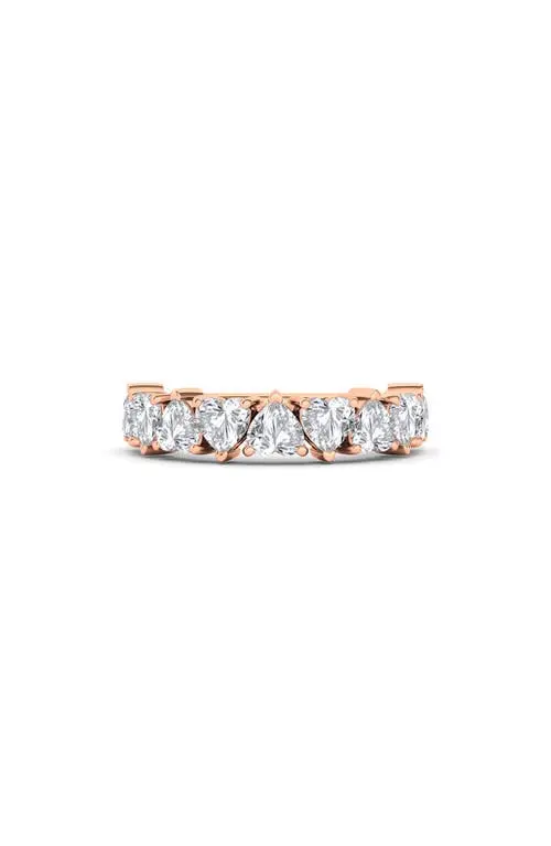 HAUTECARAT Alternating Hearts Lab Created Diamond Eternity Ring - 18k Rose Gold