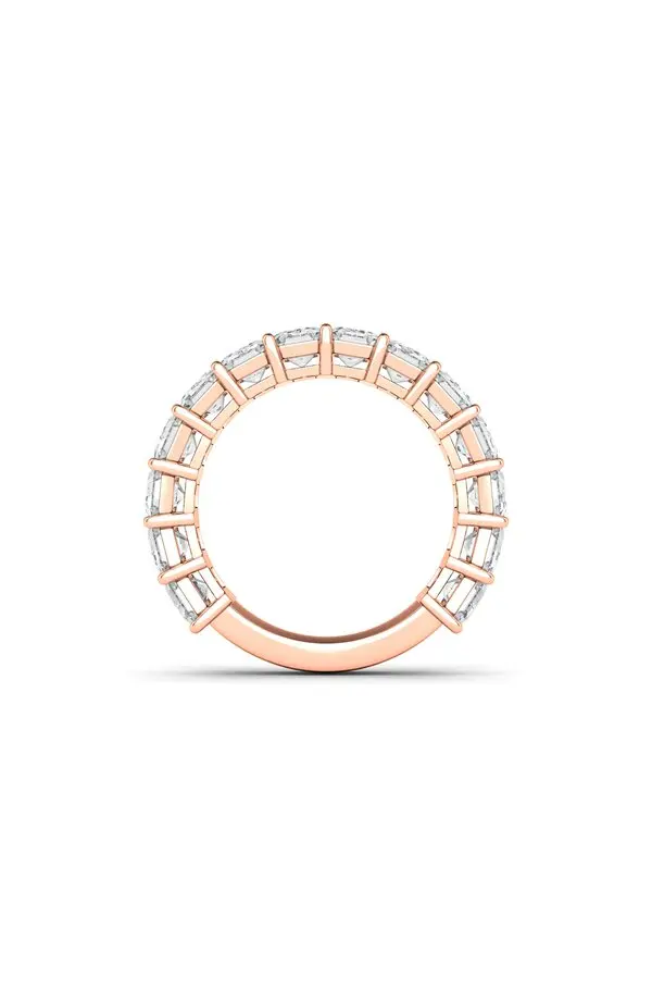 HAUTECARAT Emerald Cut Lab Created Diamond Eternity Ring - 18k Rose Gold