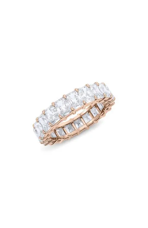 HAUTECARAT Radiant Cut Lab Created Diamond Eternity Ring - 18k Rose Gold