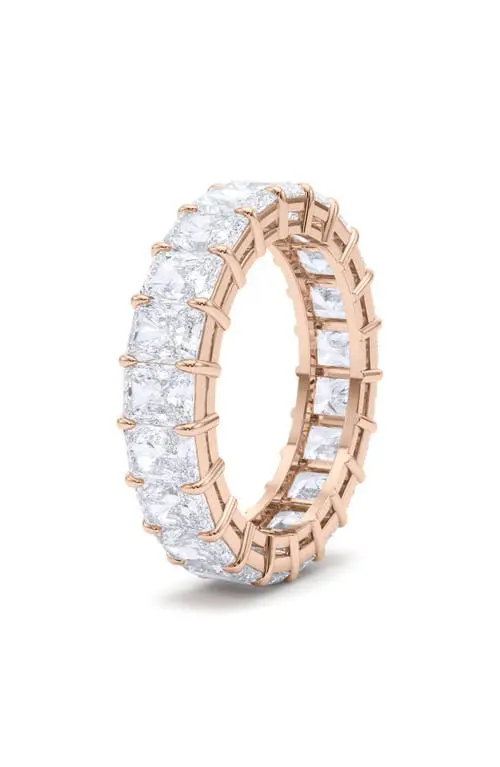 HAUTECARAT Radiant Cut Lab Created Diamond Eternity Ring - 18k Rose Gold