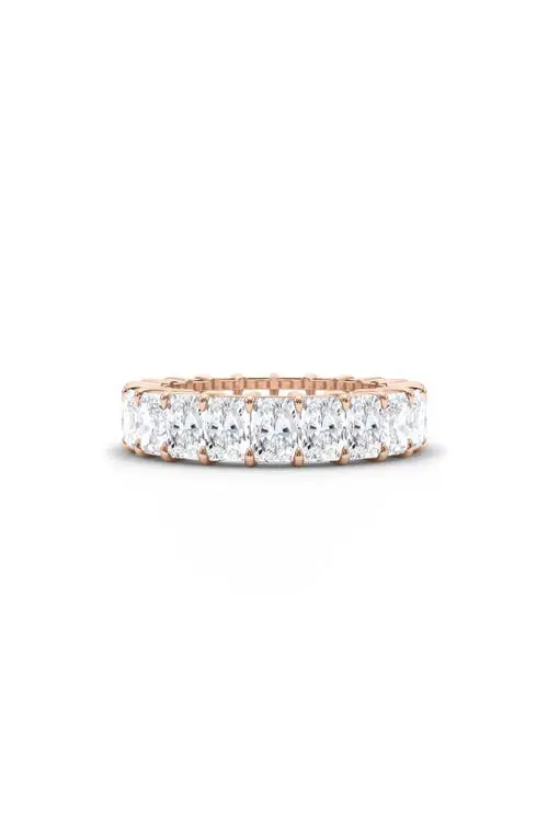 HAUTECARAT Radiant Cut Lab Created Diamond Eternity Ring - 18k Rose Gold