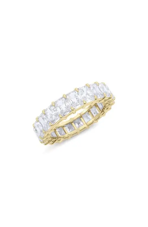 HAUTECARAT Radiant Cut Lab Created Diamond Eternity Ring - 18k Yellow Gold
