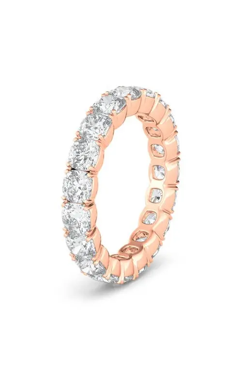 HAUTECARAT Cushion Cut Lab Created Diamond Eternity Ring - Rose Gold